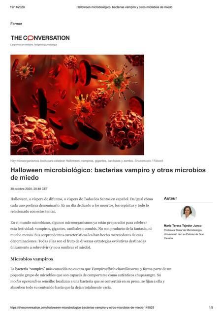 Halloween Microbiológico: Bacterias Vampiro y Otros Microbios de Miedo ...