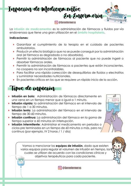 Infusión de Medicamentos en Enfermería | uDocz