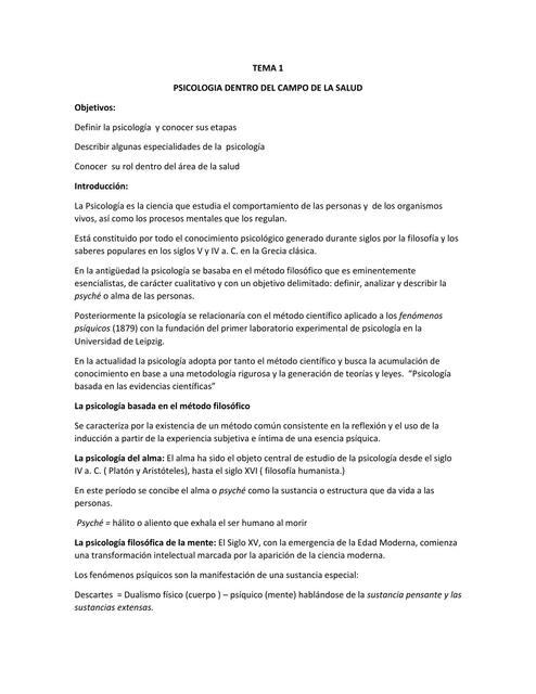 Psicología Dentro del Campo de la Salud | david gutierrez | uDocz