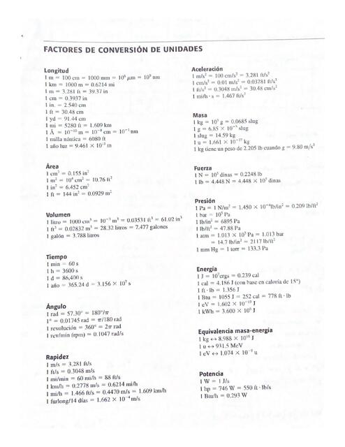 Factores de Conversión de Unidades | Edgar | uDocz