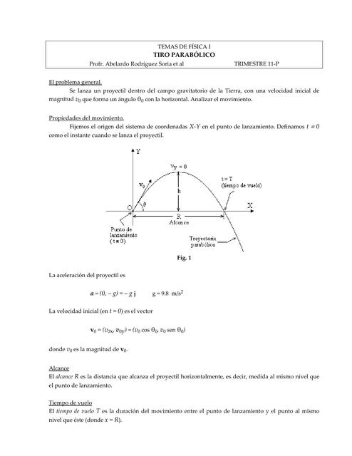 Tiro Parabólico Fórmulas | Apuntes de Física | uDocz