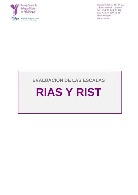 Evaluación de las Escalas RIAS y RIST | Male Garcia | uDocz