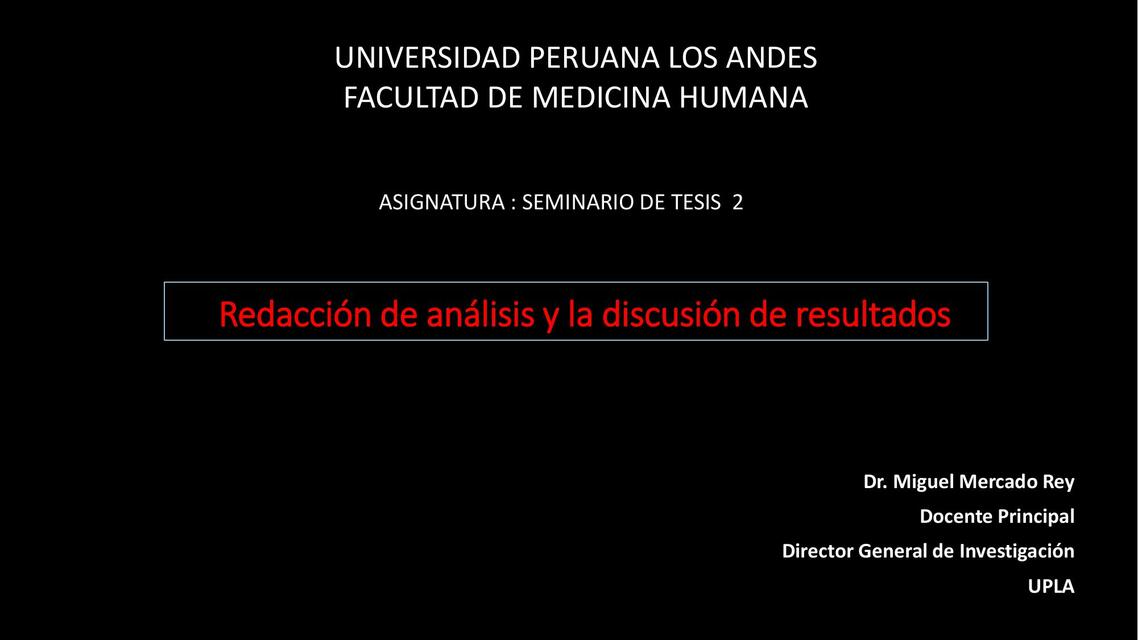 Redacción de Análisis y la Discusión de Resultados | Mishelle Ch | uDocz