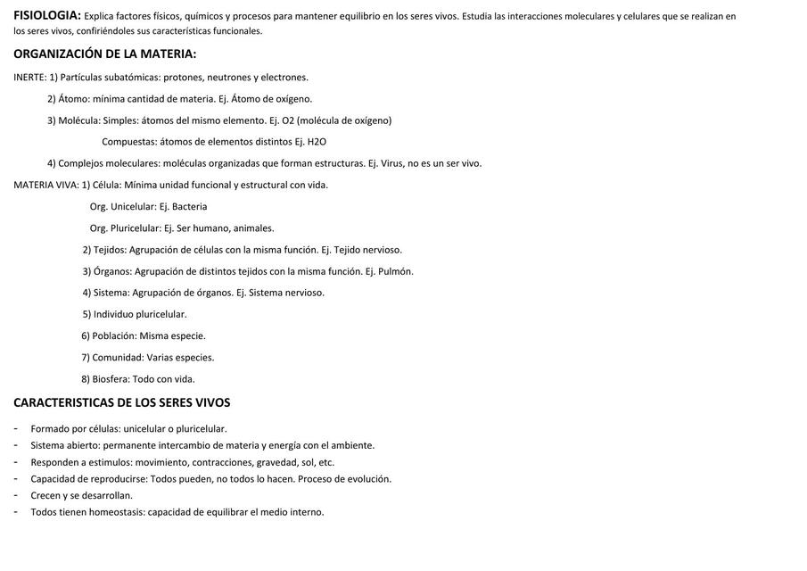 Resumen Fisiología 1 (UNLaM) | Kevin Melon | uDocz