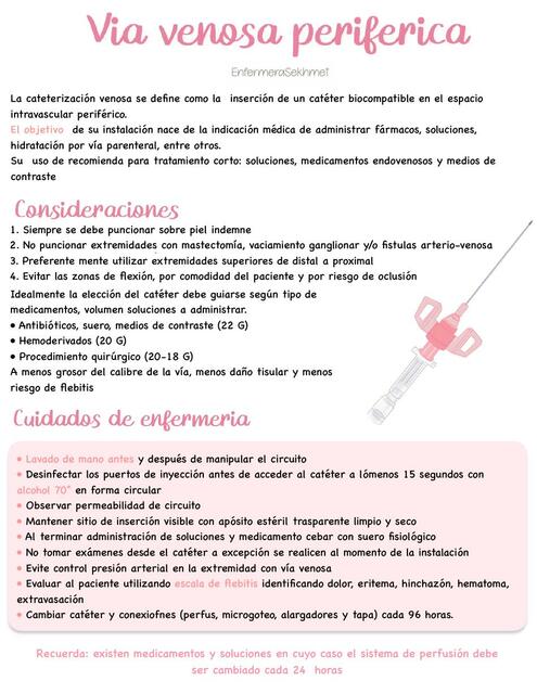 Vía Venosa Periférica | Carolaine Leyton | uDocz