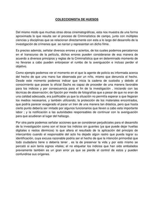 Coleccionista de huesos | elestudiante20 | uDocz Coleccionista de huesos | elestudiante20 | uDocz