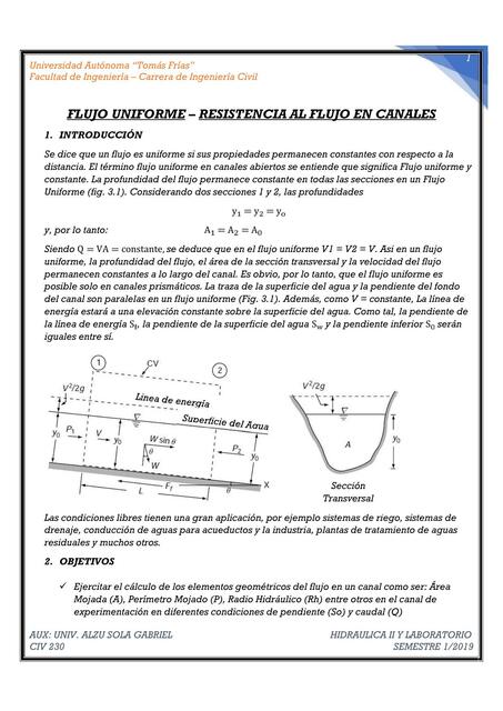 Flujo Uniforme – Resistencia Al Flujos En Canales | CCINGENIERIACC | uDocz