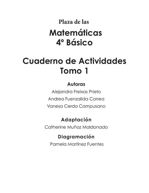 Cuaderno de actividades tomo 1 Matemáticas 4 Básico | Educación Primaria o Escuela | uDocz