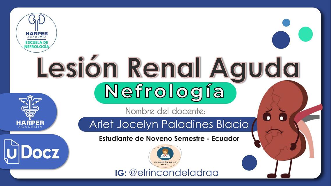 Lesión renal aguda completo - nefrología | uDocz | uDocz