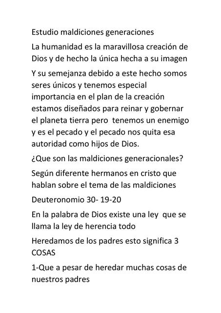 Estudio Maldiciones Generaciones | Jose Gutierrez | uDocz