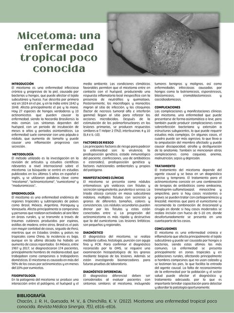 Micetoma: una enfermedad tropical poco conocida | Ranita Cientifica | uDocz