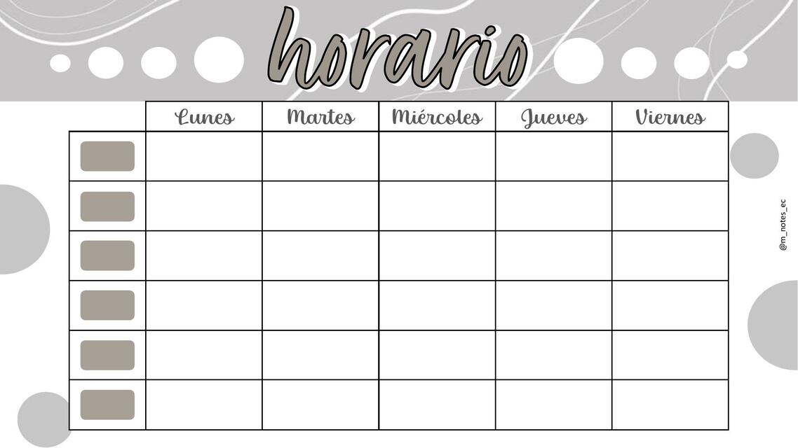 Horario Escolar Gris | m_notes_ ec | uDocz