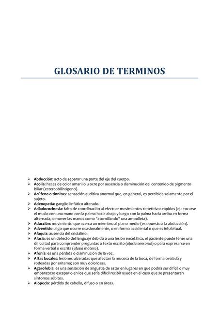 Glosario de Términos | Juana Velásquez | uDocz