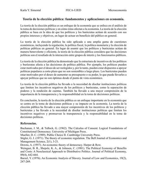 Teoría de la Elección Pública: Fundamentos y Aplicaciones en Economía ...