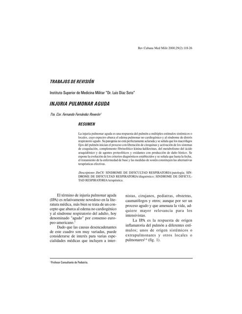 Injuria Pulmonar Aguda | Elena | uDocz