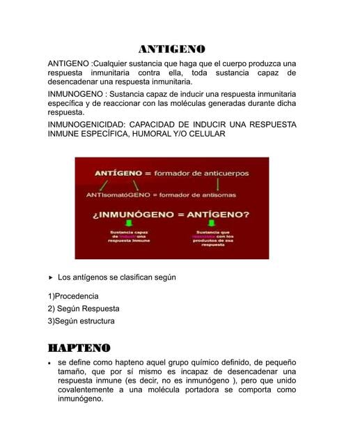 Antígeno y hapteno | Nicole ayerdis | uDocz