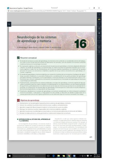 Neurobiología de los sistemas de aprendizaje y memoria | CAMILA FERNANDA CORNEJO PINO | uDocz