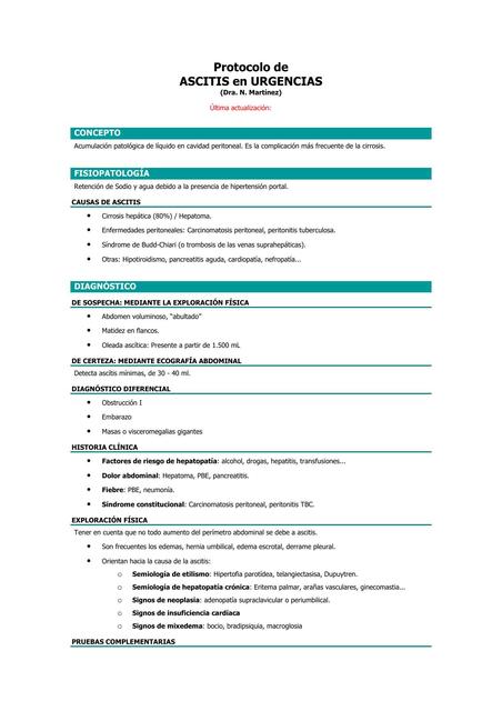 Protocolo ascitis en urgencias | Odaliz Guzman | uDocz
