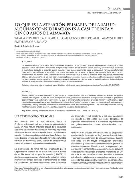 Lo que es la Atención Primaria de la Salud | Allyson Adco | uDocz