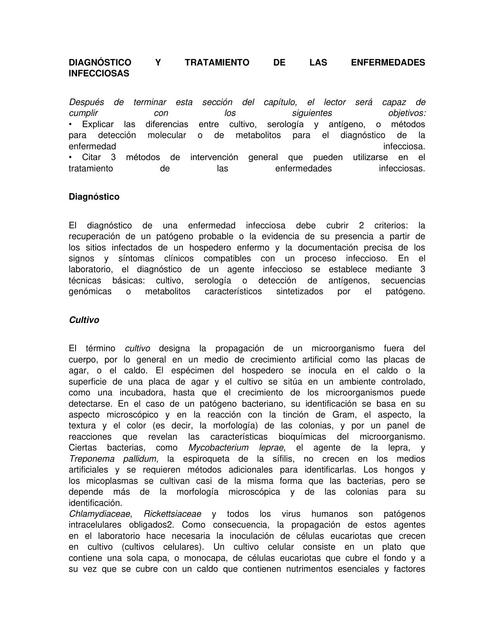 Diagnóstico y Tratamiento De Las Enfermedades Infecciosas | META | uDocz