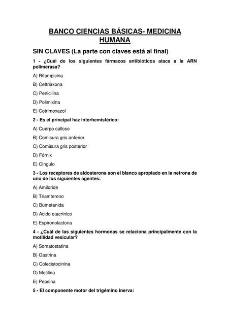 Banco de Ciencias Básicas y Medicina Humana | Medico en Proceso | uDocz