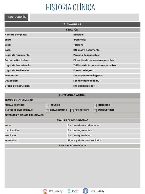 Plantilla Historia clínica | Medicina Humana | uDocz