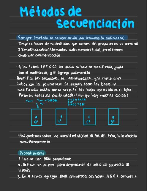 Métodos de Secuenciación | Regina | uDocz