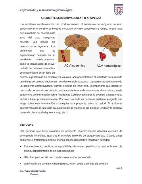 Accidente cerebrovascular o apoplejía | katy | uDocz