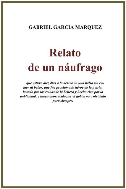 Relato de un naufrago | Ronald | uDocz