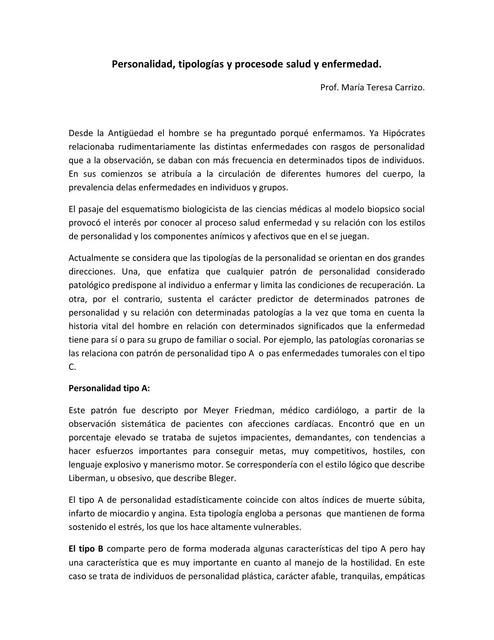 Personalidad y tipoogías | Claudia Lazo | uDocz