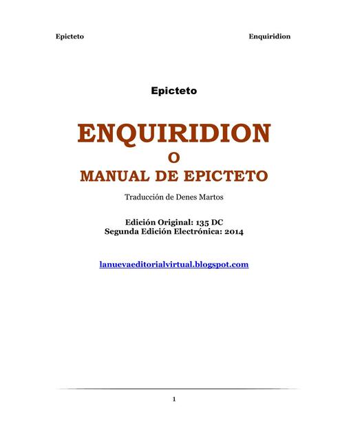 Enquiridion o Manual de Epicteto | Ceryse M.V | uDocz