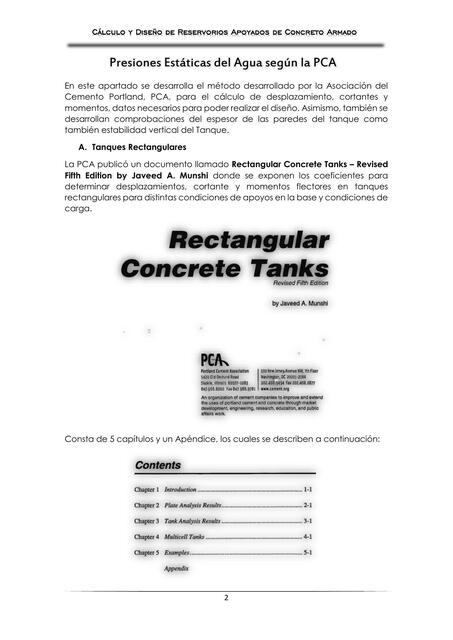 Presiones Estáticas del Agua según la PCA | Oscarr Ch | uDocz