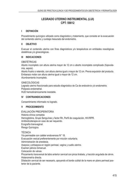 Resumen Legrado Uterino | MedicineDat | uDocz