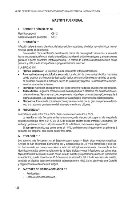 Resumen Mastitis Puerperal | MedicineDat | uDocz