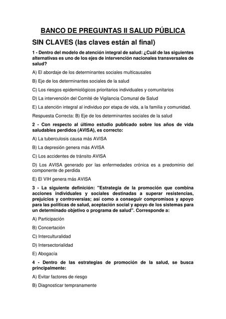 Banco de Preguntas Salud Pública | Medico en Proceso | uDocz