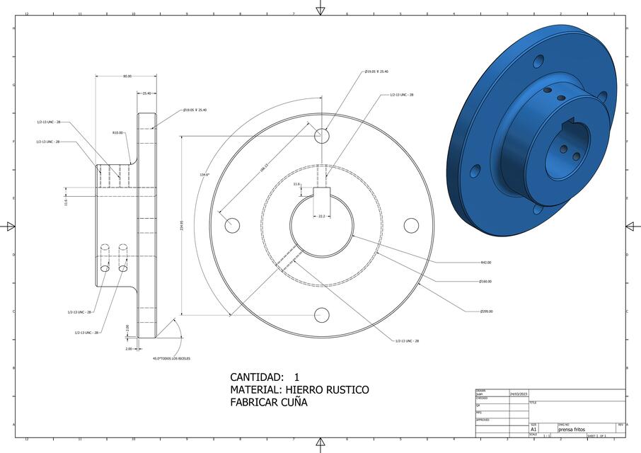 Plano de Acople de hiero rustico | juan carlos Vasquez | uDocz