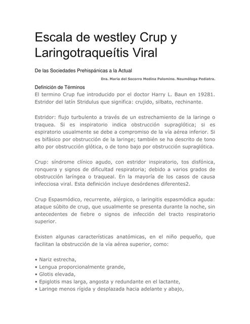 Flashcards de Escala de Westley Crup y Laringotraqueitis Viral | Por ...