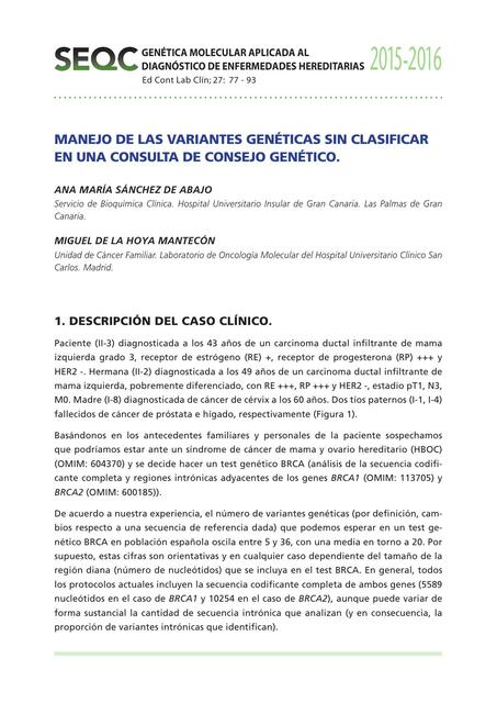 Flashcards de Manejo de las Variantes Genéticas Sin Clasificar en una ...