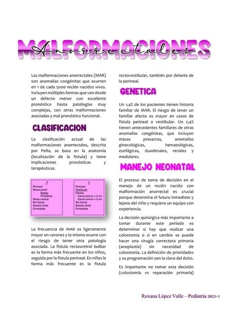 Malformaciones Anorrectales | Roxana López | uDocz