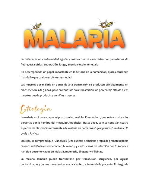 Malaria | Roxana López | uDocz