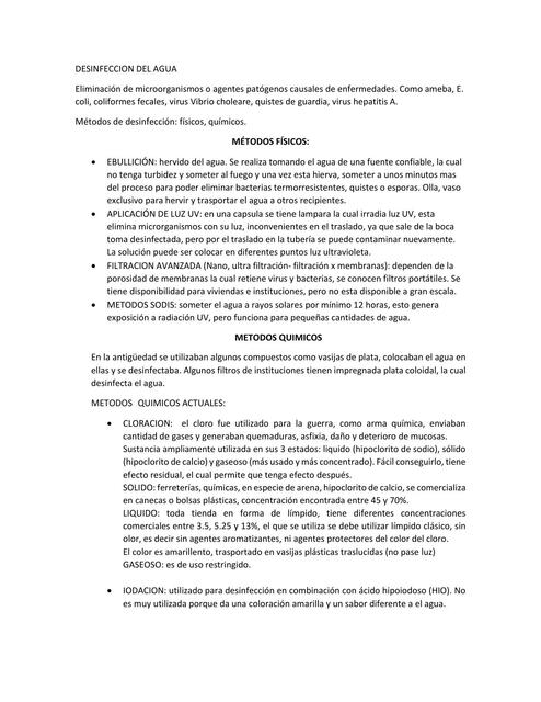 Desinfección del agua | EDIXON TORO | uDocz
