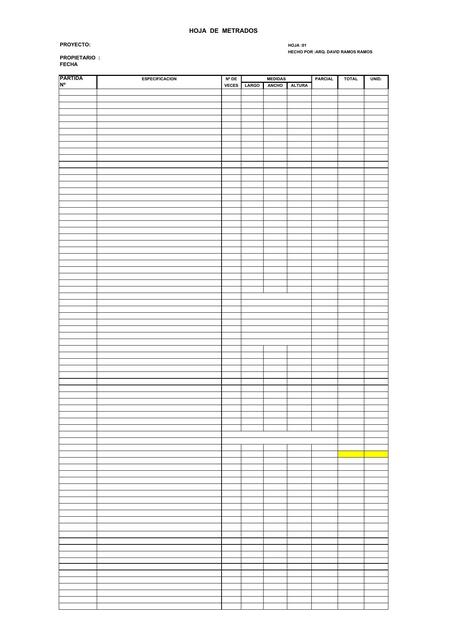 Flashcards de Planilla de Metrados | Por 1121room | uDocz