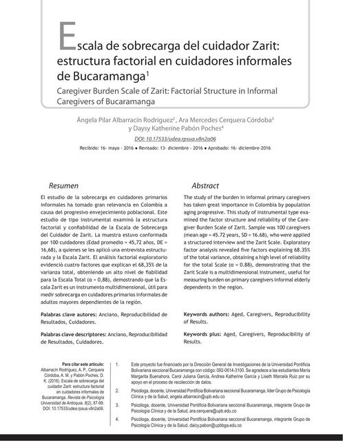 Escala de zarit | enfermeriadigital | uDocz