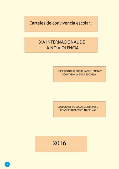 Carteles de convivencia escolar. Día internacional de la no violencia | Educación Primaria o ...
