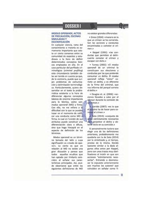 Modus operandi | Estudios Criminalísticos | uDocz