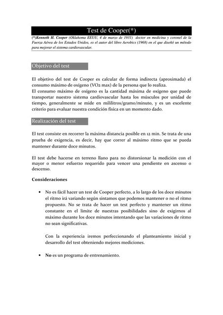 Test de Cooper | apuntesmedicos1 | uDocz