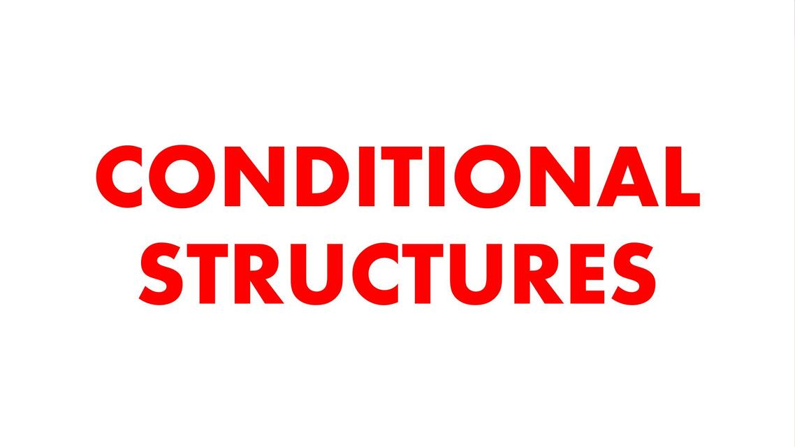 Teoría - Inglés - Conditional Structures | Modo Estudiante MEHU | uDocz