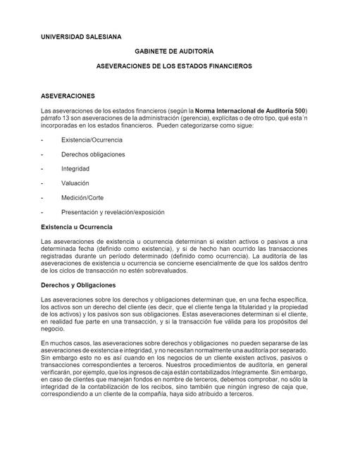 Resúmenes de Aseveraciones | Descarga apuntes de Aseveraciones