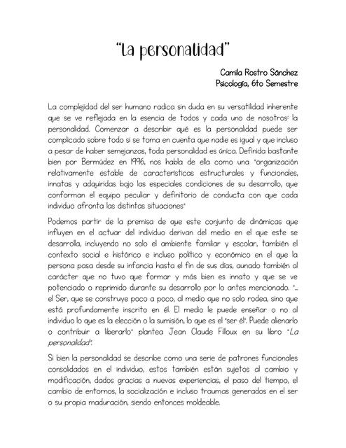 La personalidad | Camila | uDocz
