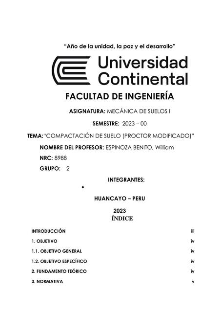 Compactación de suelo (Proctor modificado) | JOSÉ FERNANDO Piuca Vilca ...